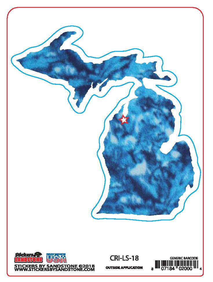 Blue Tie Dye Michigan Map Stickers – Identity TC
